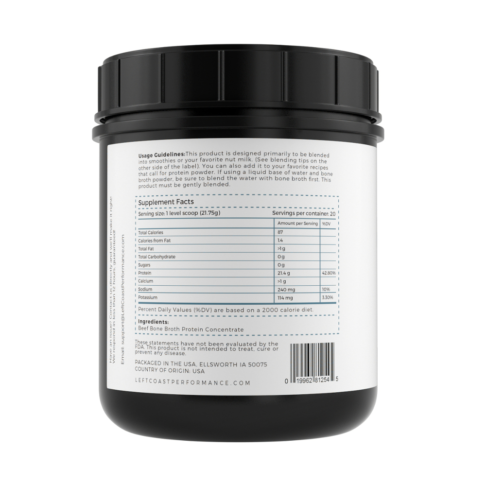 Bone Broth Protein Powder - 1 Lb – Left Coast Performance